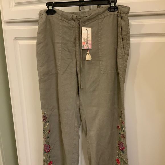 Johnny Was | Pants & Jumpsuits | Johnny Was Hulda Linen Pant In Sand M ...